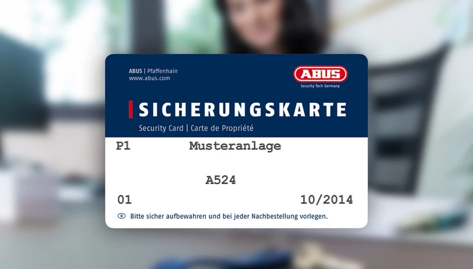 Carte de sécurité pour cylindres de serrure | ABUS